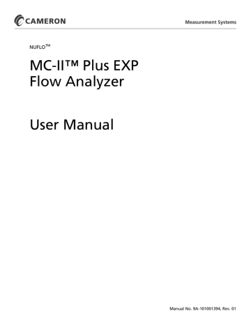 Cameron MC-II Plus EXP Flow Analyzer User Manual | Manualzz