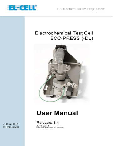 Electrochemical Cell ECC-PRESS (DL) User Manual | Manualzz