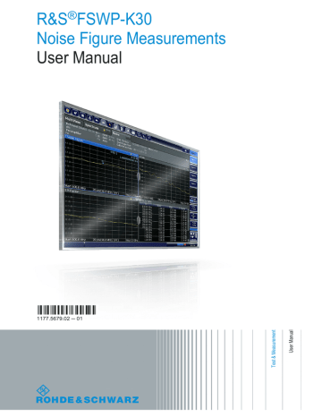 R&S FSWP K30 Noise Figure Analyzer User Manual | Manualzz