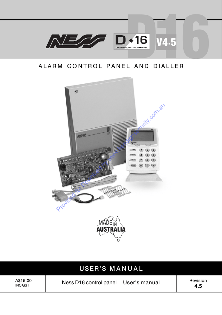 Ness D16 User manual | Manualzz