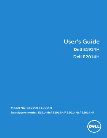 Dell E1914H, E2014H User's Guide | Manualzz