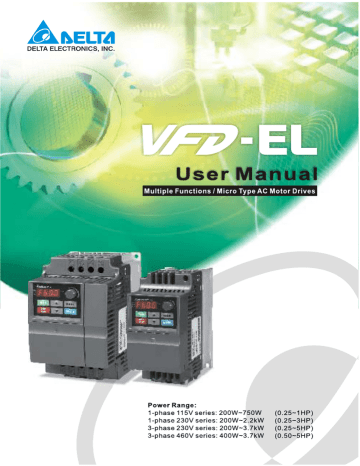 DELTA VFD-EL Series User Manual | Manualzz