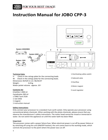 JOBO CPP-3 Owner Manual | Manualzz