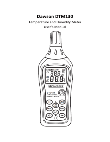 Dawson DTM130 Temperature and Humidity Meter User's Manual | Manualzz