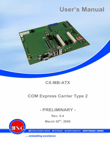 CX-MB-ATX COM Express Carrier Board Manual | Manualzz