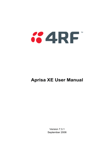 4RF Aprisa XE User manual | Manualzz