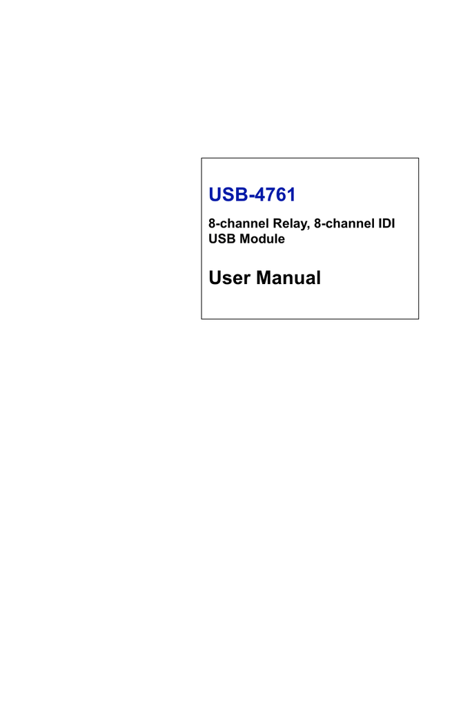 Advantech Network Device USB-4761 User manual | Manualzz