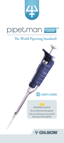Gilson Classic Pipette User Guide | Manualzz