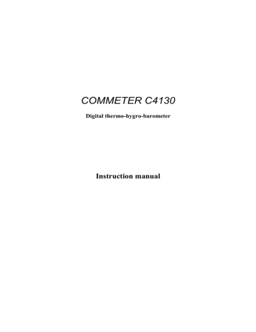 COMMETER C4130 Thermo-Hygro-Barometer Instruction Manual | Manualzz