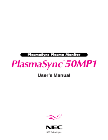 NEC PlasmaSync 50MP1 User’s Manual | Manualzz