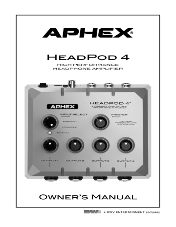 Aphex HeadPod 4 Owner's Manual | Manualzz
