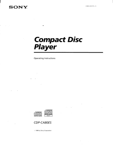 Sony CDP-CA80ES Operating Instructions | Manualzz
