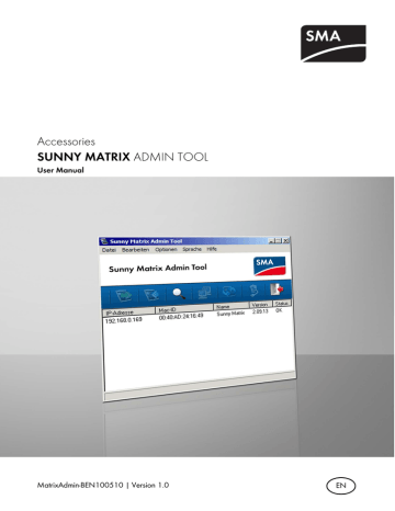 Sunny Matrix Admin Tool User Manual | Manualzz
