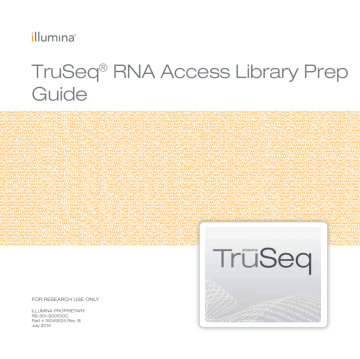 TruSeq RNA Access Library Prep User Guide | Manualzz
