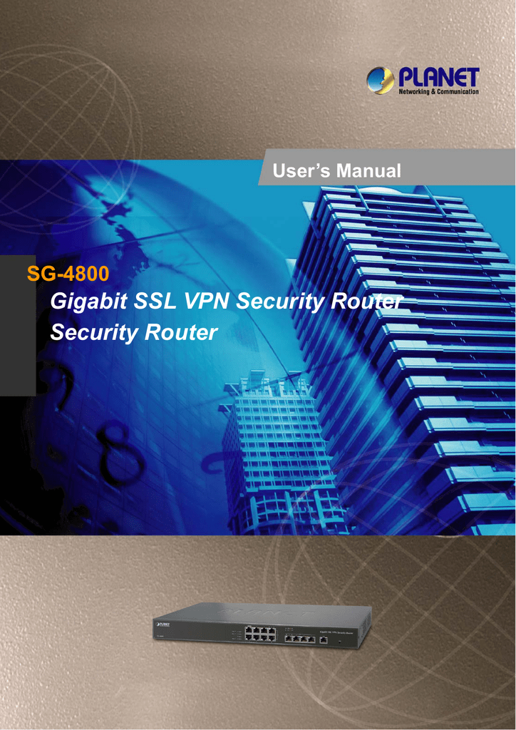 Planet SG-4800 User's Manual | Manualzz