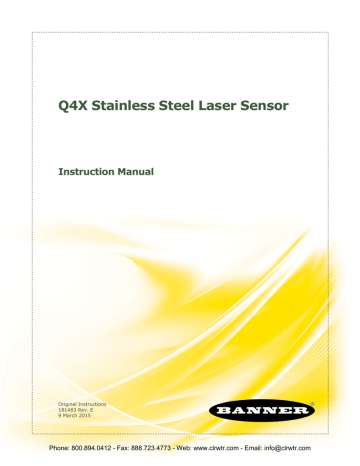 Banner Q4X Series Instruction manual | Manualzz