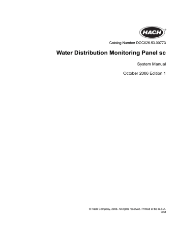 Hach Water Distribution Monitoring Panel sc System Manual | Manualzz