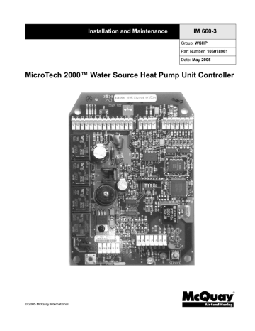 McQuay MicroTech 2000 Installation and Maintenance Manual | Manualzz