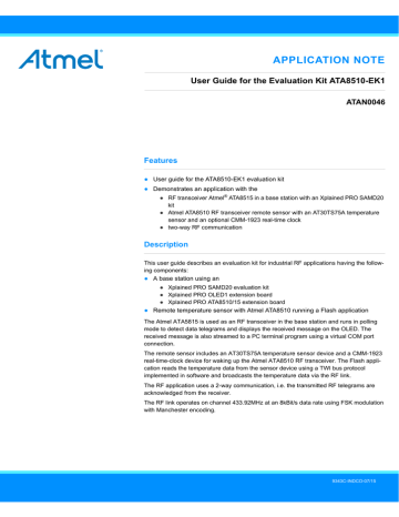 Atmel ATA8510-EK1 Evaluation Kit Application Note | Manualzz