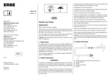 ERBE Flexible Cryo Probes ERBOKRYO CA Instruction | Manualzz