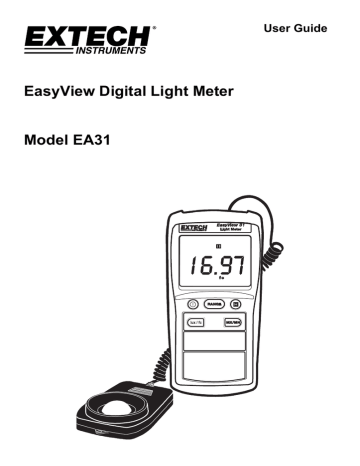 Extech Instruments EA31 EasyView™ Light Meter User's Manual | Manualzz