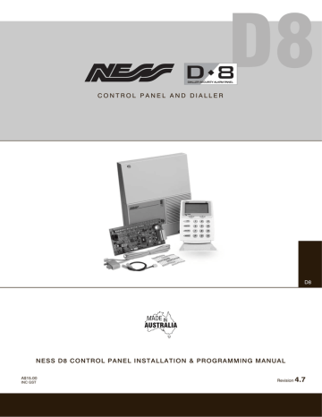 Ness D8 Security Panel Installer Manual | Manualzz