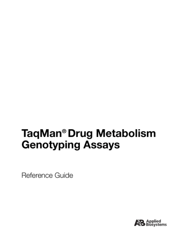 Thermo Fisher Scientific TaqMan® Drug Metabolism Genotyping Assays Reference guide | Manualzz