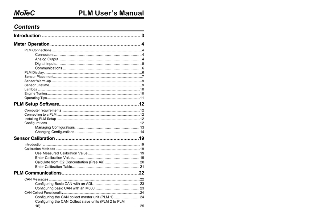 MoTeC PLM User Manual | Manualzz
