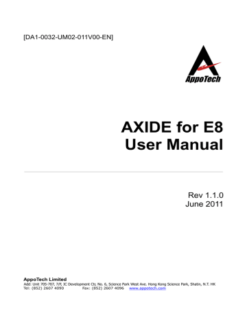 AXIDE for E8 AXIDE User Manual | Manualzz