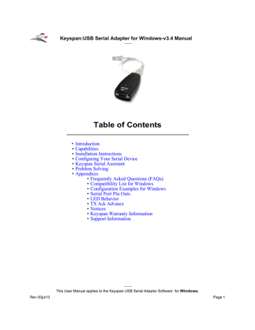 Keyspan USA-19H manual | Manualzz