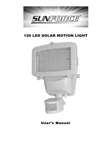 Sunforce 120 LED Solar Motion Light User’s Manual | Manualzz