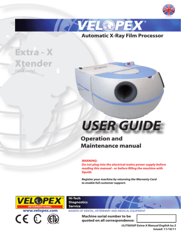 Velopex Extra-X and Xtender User Guide | Manualzz