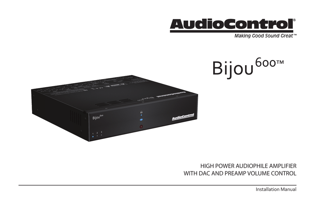 AudioControl Bijou 600 Installation manual | Manualzz