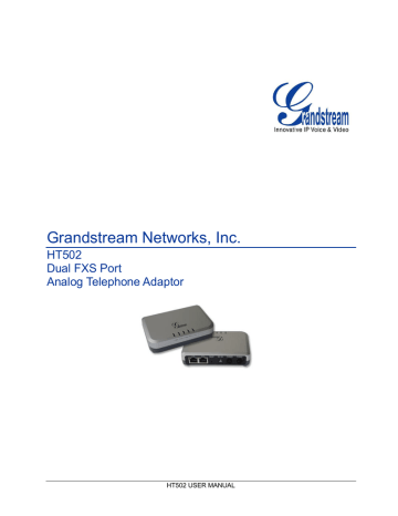Grandstream Networks DUAL FXS PORT HT502 User manual | Manualzz