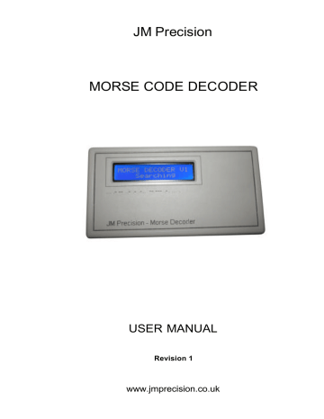 JM Precision Morse Code Decoder User Manual | Manualzz