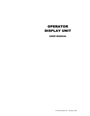 Operator Display Unit User Manual | Manualzz