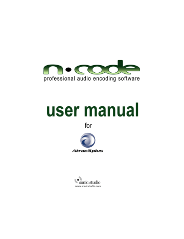 ATRAC3plus audio encoder n-code User Manual | Manualzz