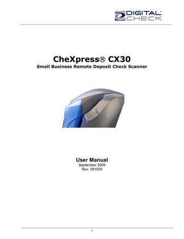 Digital Check CheXpress CX30 User manual | Manualzz