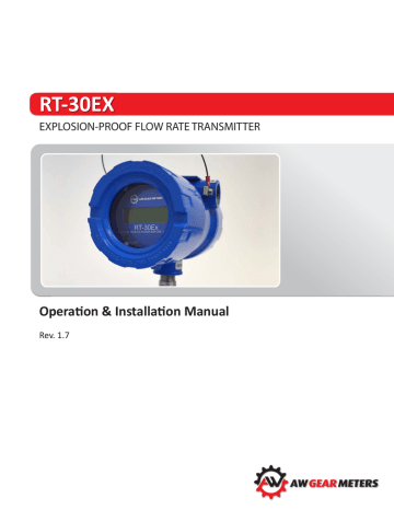 AW Gear Meters RT-30EX Flow Transmitter Manual | Manualzz