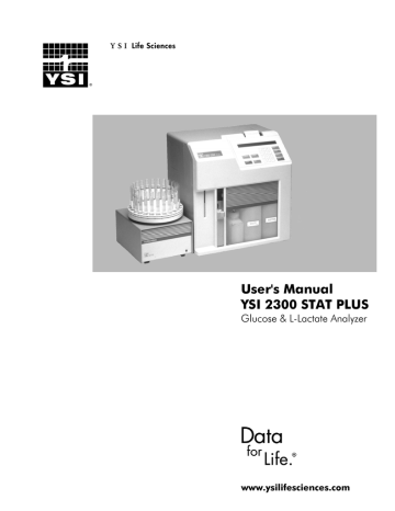 YSI 2300 Stat Plus Owner's Manual | Manualzz
