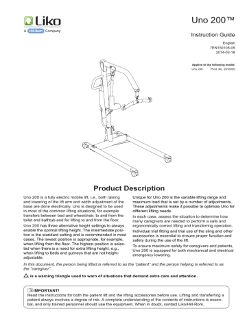 Mobile Lift Uno 200 Instruction Guide | Manualzz