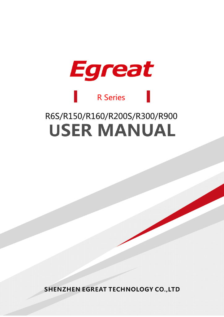 Egreat R900 User manual | Manualzz