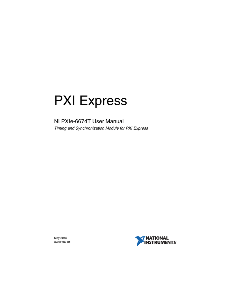 NI PXIe-6674T User manual | Manualzz