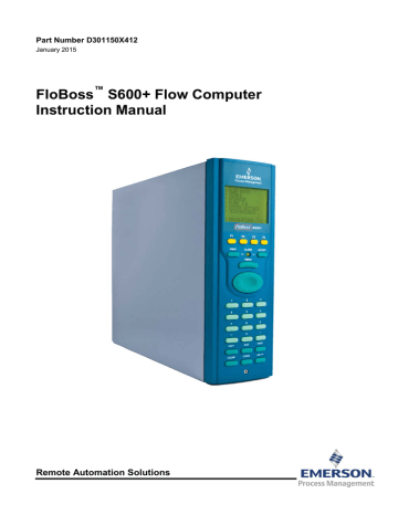 FloBoss™ S600+ Flow Computer Instruction Manual | Manualzz