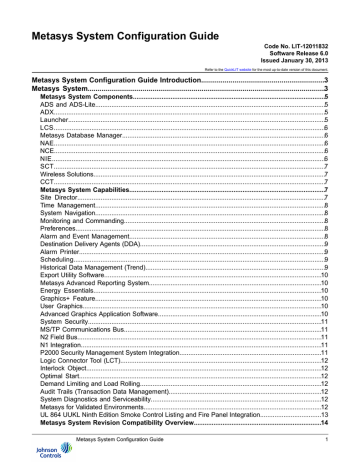 Metasys System Configuration Guide Introduction | Manualzz