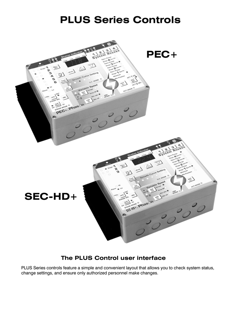Phason PLUS Series User manual | Manualzz