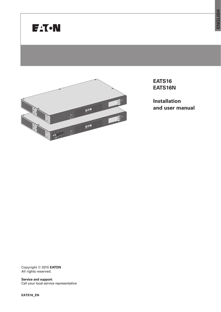 Eaton EATS16 Installation and User Manual | Manualzz