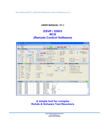 ESVP / ESH3 RCS (Remote Control Software) | Manualzz