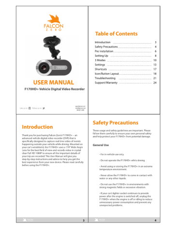 Falcon Zero F170HD+ User Manual | Manualzz