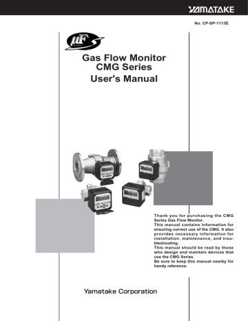 Gas Flow Monitor CMG User's Manual | Manualzz